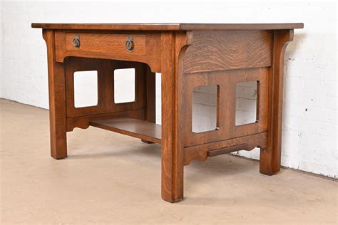Lifetime Furniture Antique Mission Oak Arts And Crafts Desk Or Library