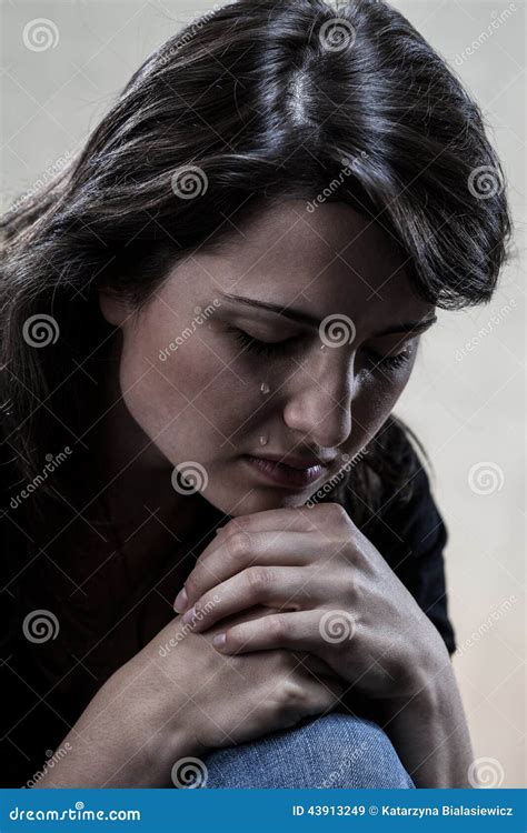 Beautiful Crying Woman Stock Image Image Of Girl Hands 43913249