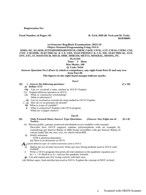 Java Pdf Object Oriented Programming Object Computer Science