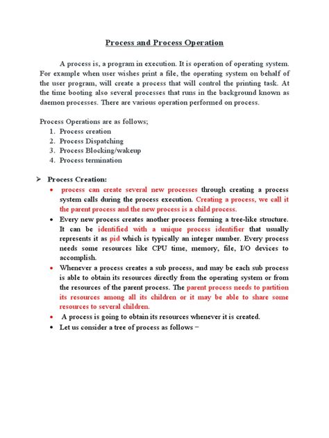 Process And Process Operation Pdf Process Computing Operating