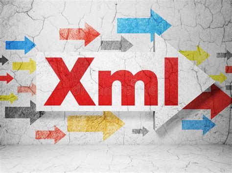 Programming Concept Arrow With Xml On Grunge Wall Background Stock Illustration Illustration