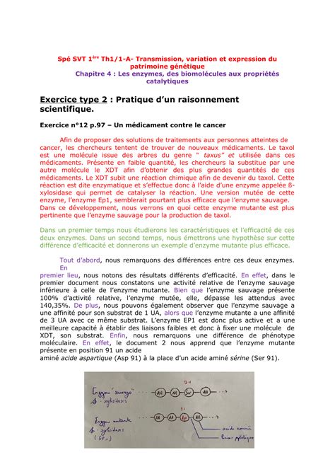Spé Svt 1ère Th11 A Transmission Variation Et Expression Du