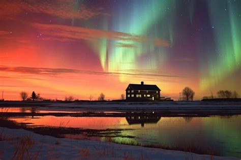 Premium Ai Image A Breathtaking Panoramic View Of The Northern Lights