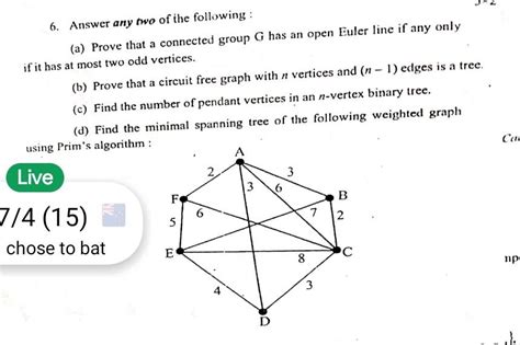 Solved Answer Any Two Of The Following A ﻿prove That A