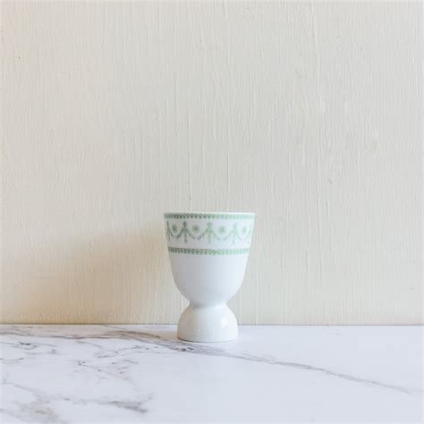 1930s French Limoges Porcelain Double Egg Cup Joliette Pickering