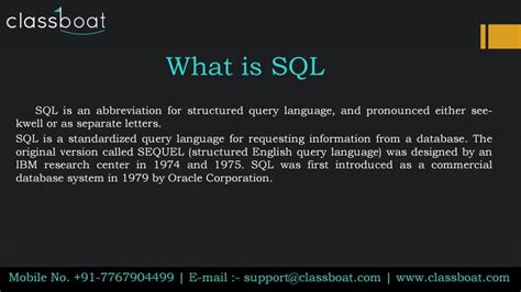 Sql Classes In Pune