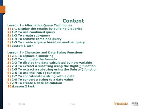 Business Objects Web Intelligence Training Tasks Ppt
