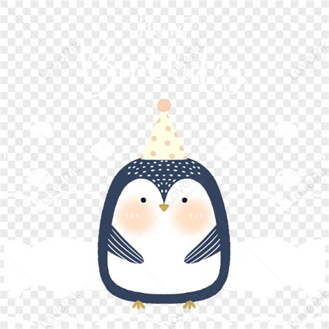 귀여운 일러스트 스타일의 생일 작은 펭귄 왕관신선한아이들 Png 일러스트 무료 다운로드 Lovepik