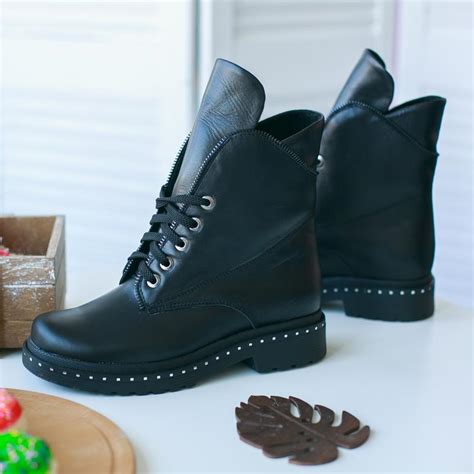 Стильні черевики шкіряні — ціна 1350 грн у каталозі Черевики Купити жіночі речі за доступною