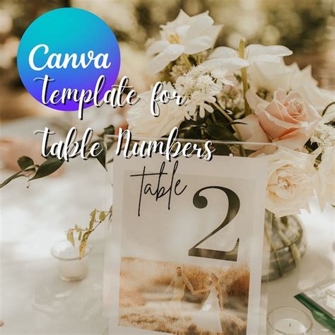 Canva Table Number Template Etsy Singapore