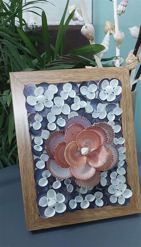 越南 手工白色貝殼花卉藝術畫作 Phk Global Pinkoi