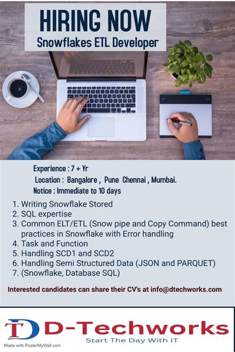 D Techworks On Linkedin Snowflakedevelopers Etldeveloper Snowflakes Elt Etl Database Scd