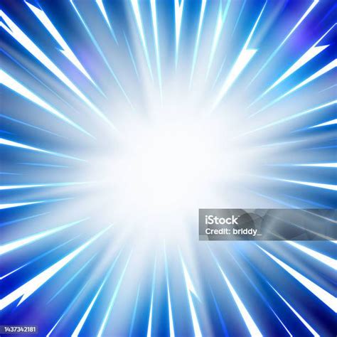 애니메이션 스타일의 전기 벼락이 있는 벡터 폭발 배경 광선 및 빔 플래시 에너지 효과의 추상 조명 만화 스타일에 대한 스톡 벡터 아트 및 기타 이미지 Istock