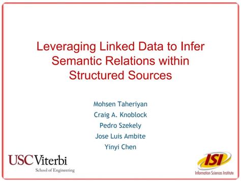 Leveraging Linked Data To Infer Semantic Relations Within Structured Sources Pptx