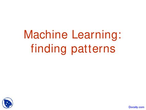 Machine Learning Minning Data Lecture Slides Docsity