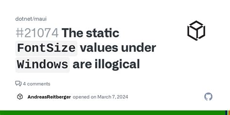 the static `fontsize` values under `windows` are illogical · issue