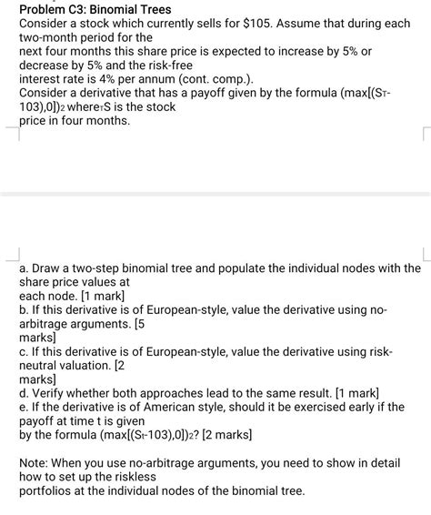 solved problem c3 binomial trees consider a stock which
