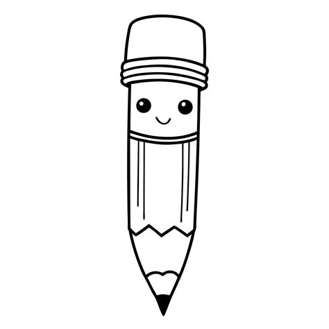 Cute Pencil Illustration Line Art 51278696 Vector Art At Vecteezy