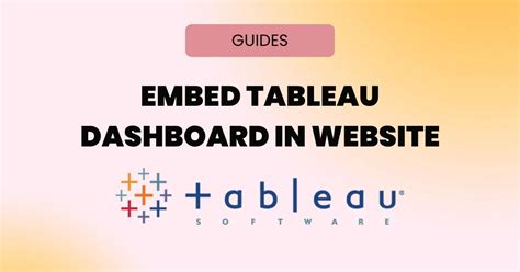 Embed Tableau Dashboard In Website