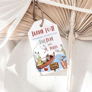Fishing Thank You Tags Editable Fishing Favor Tags Fishing Birthday