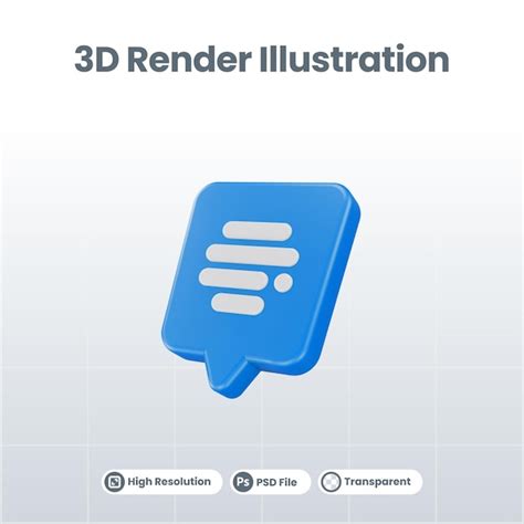 Premium Psd 3d Rendering Notification Message Chat Icon Attention Sms Sign And Internet Message