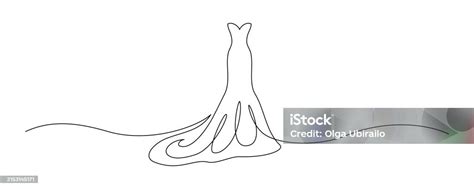 하나의 연속 선화로 웨딩 드레스 신부 가게와 단순한 선형 스타일의 초대장 디자인을위한 패션 의류 기호 편집 가능한 획 낙서 우아함 벡터 일러스트 레이 션 웨딩드레스에 대한