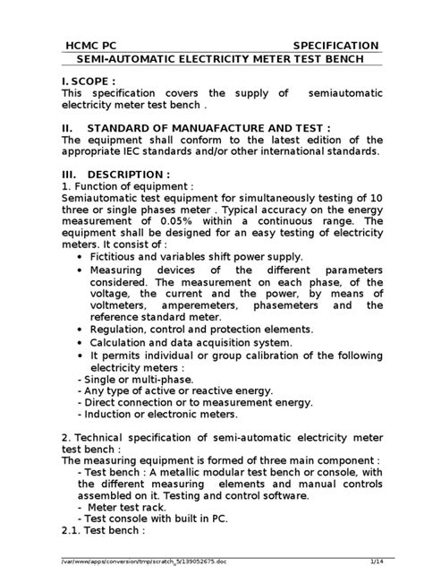 10 Semi Automatic Electricity Meter Test Bench Pdf Power Supply