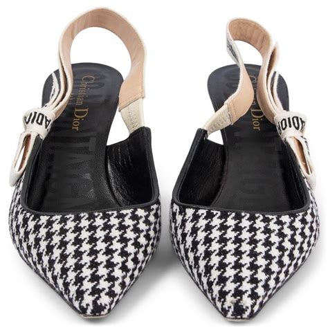 Christian Dior Black And White Houndsooth Jadior Pointed Toe
