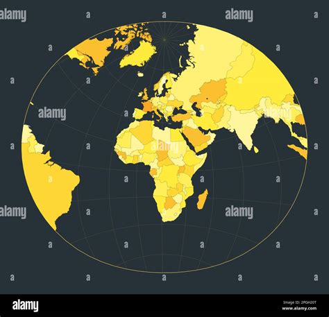 World Map Modified Stereographic Projection For Europe And Africa Futuristic World