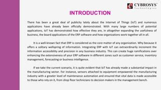 Benefits Of Integrating Erp With Iot Technology PDF Business I T Business