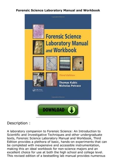 Pdf Download⚡ Forensic Science Laboratory Manual And Workbook