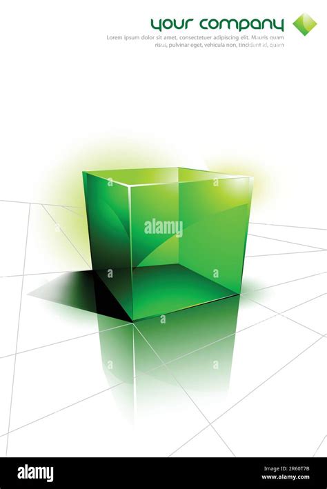 Green 3D Cube Design Easy To Edit Vector EPS File Stock Vector Image