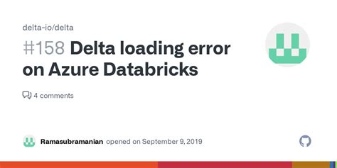 Delta Loading Error On Azure Databricks · Issue 158 · Delta Iodelta · Github