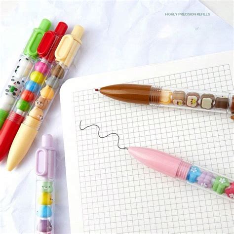 2pcs Styling String Pen Black Ink Pen Handmade Diy Fun Pen Bead Pen