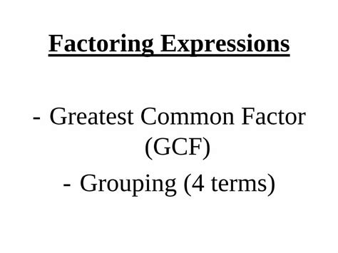 Pdf Factoring Gcf And Grouping Dokumen Tips