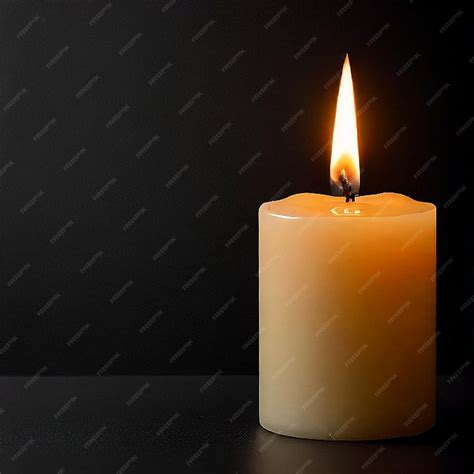 Single Candle Flame On Horizontal Black Background Ai Generated