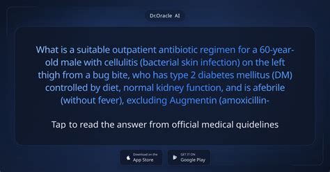 What Is A Suitable Outpatient Antibiotic Regimen For A 60 Year Old Male