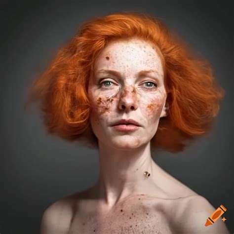 Portait Of A Redhead Mature Woman With Freckles On Craiyon