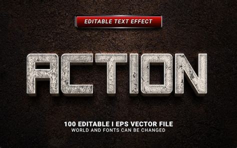 Premium Vector Action Text Effect