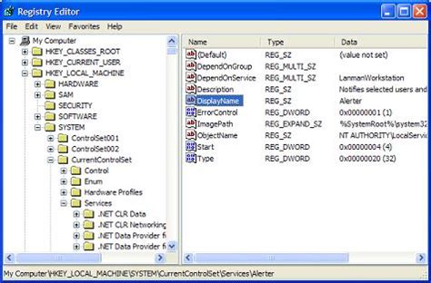 Installed Services In System Registry