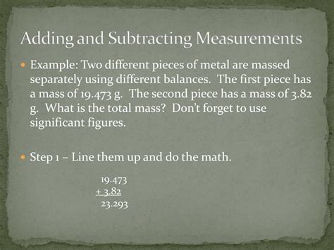 Adding And Subtracting Measurements