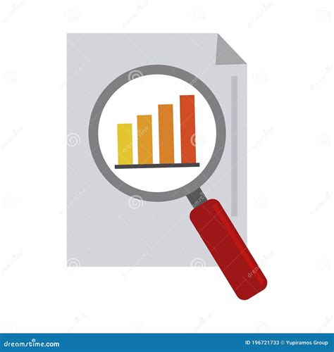 Data Analysis Document Information Chart Economy Magnifier Flat Icon