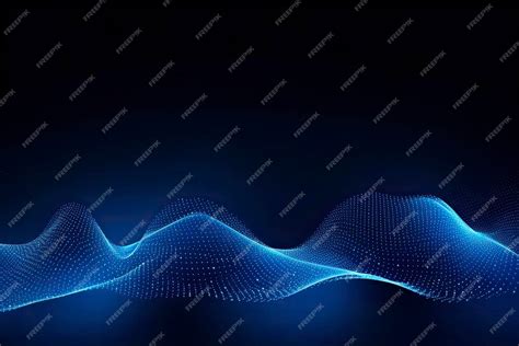 Premium Ai Image Dynamic Blue Particle Wave Abstract Sound Visualization Digital Structure Of