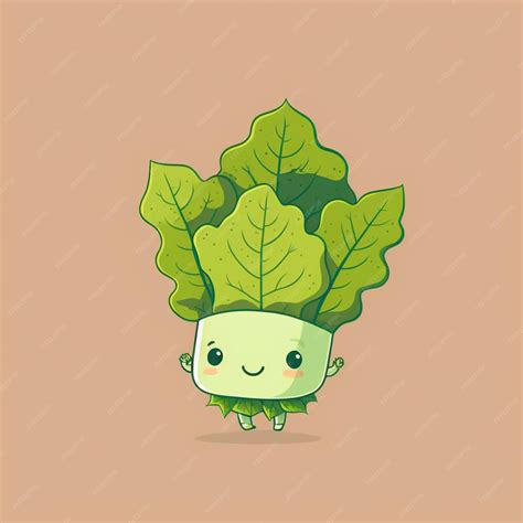 Ilustración De Vector De Personaje De Dibujos Animados De Verduras