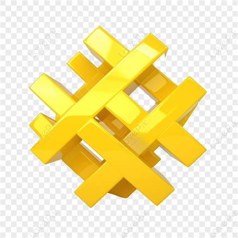 노란색 3d 렌더링 해시 태그 기호메시지외딴 Png 일러스트 무료 다운로드 Lovepik