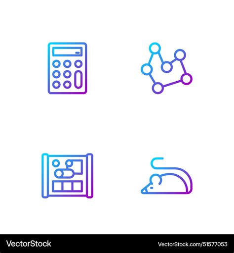 Set Line Experimental Mouse Graphing Paper Vector Image