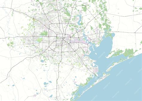 휴스턴 텍사스 미국 지도 프리미엄 벡터