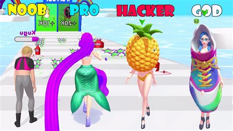 NOOB Vs PRO Vs HACKER Vs GOD Tall Man Run Dress Painters YouTube