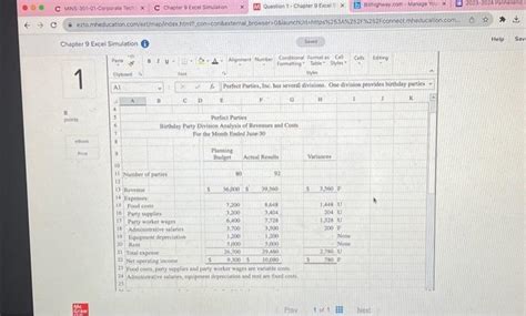 Chapter 9 Excel Simulation 1 Sint Help Chegg Com