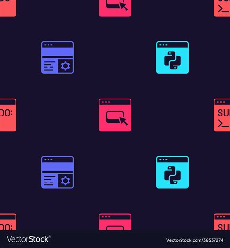 Set Python Programming Language Debugging Vector Image